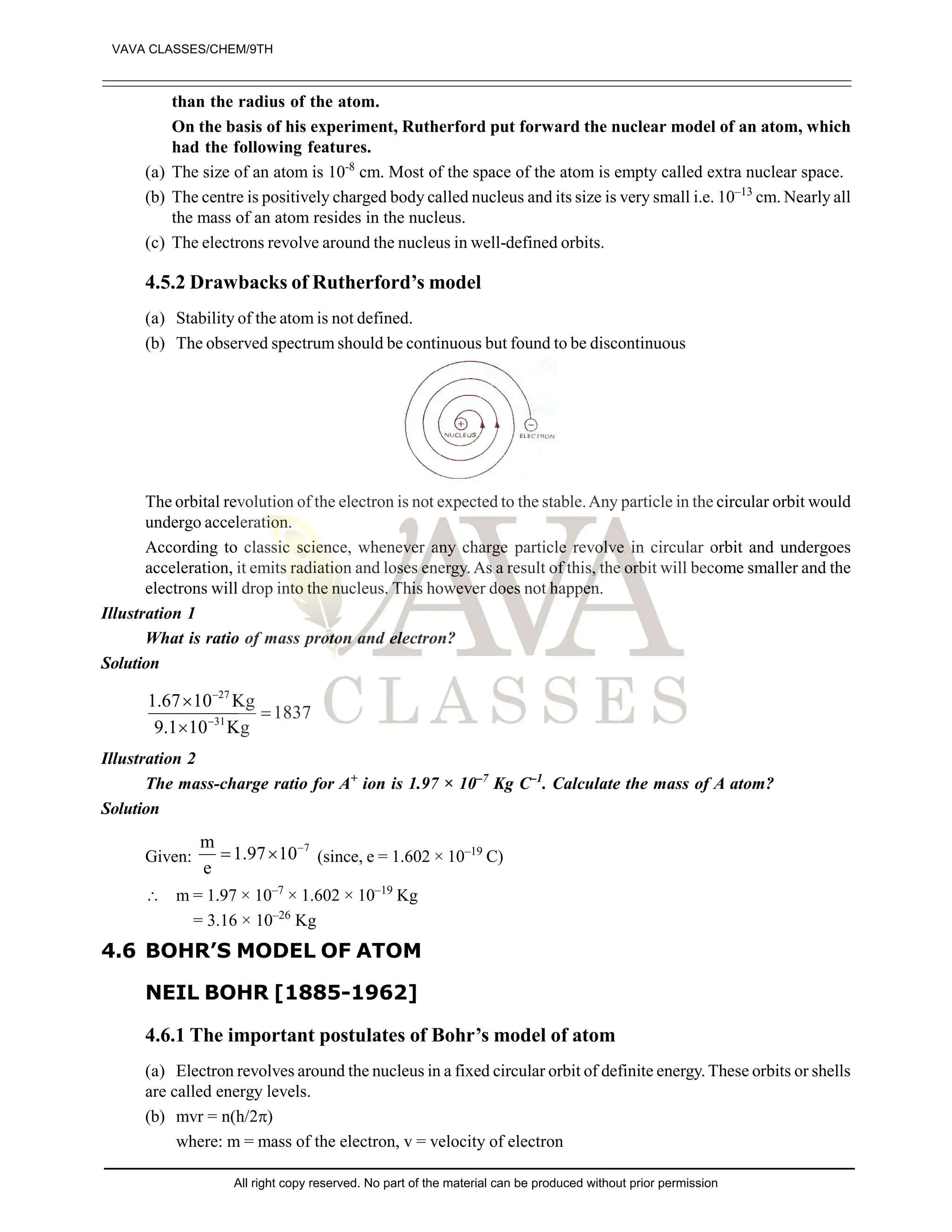 NCERT-structure of atom class 9 notes pdf download | PDF