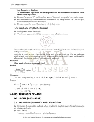 NCERT-structure of atom class 9 notes pdf download | PDF