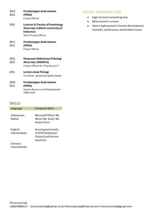 CV JS FINAL-Theresia Vindy | PDF