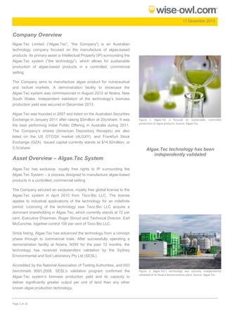 Algaetec | PDF | Biological Sciences | Science