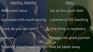 One Thing: Martha & Mary | PDF