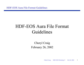 HDF-EOS Aura File Format Guidelines | PDF