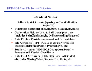 HDF-EOS Aura File Format Guidelines | PDF