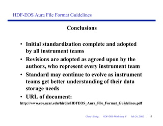 HDF-EOS Aura File Format Guidelines | PDF