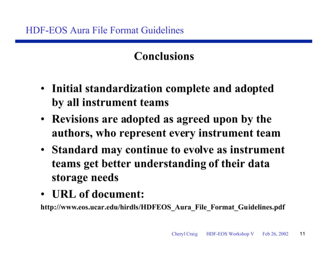 HDF-EOS Aura File Format Guidelines | PDF