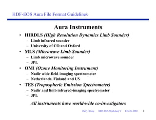 HDF-EOS Aura File Format Guidelines | PDF