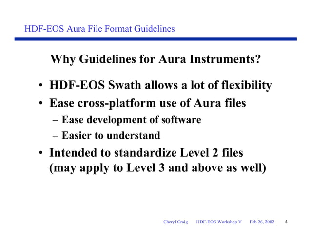 HDF-EOS Aura File Format Guidelines | PDF
