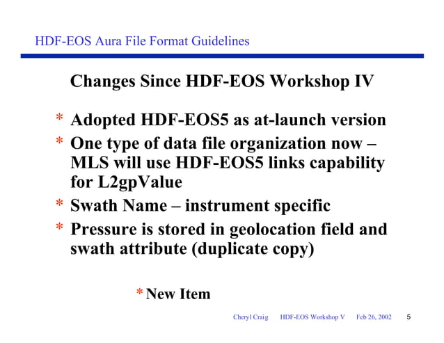 HDF-EOS Aura File Format Guidelines | PDF