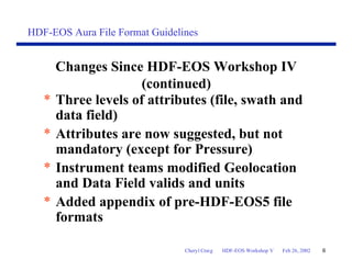 HDF-EOS Aura File Format Guidelines | PDF