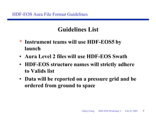 HDF-EOS Aura File Format Guidelines | PDF