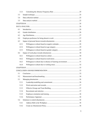 Research on Absenteeism | PDF