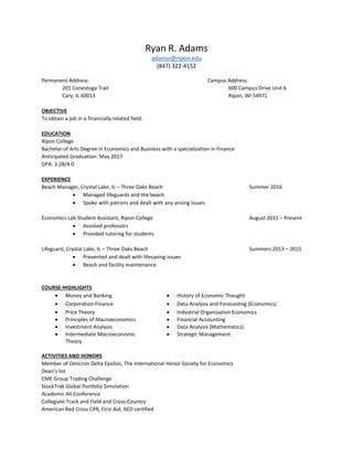 Ryan Adams Resume | PDF