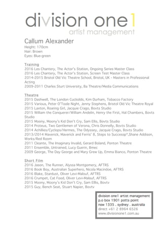 Callum Alexander Resume | PDF