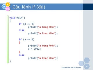 Phần 4: Lệnh điều khiển và rẽ nhánh | PDF