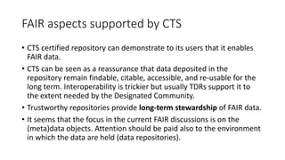 Certification of data repositories - CoreTrustSeal | PPT