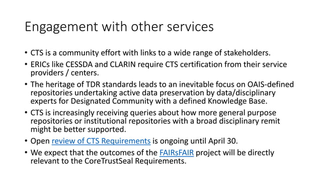 Certification of data repositories - CoreTrustSeal | PPT | Free Download