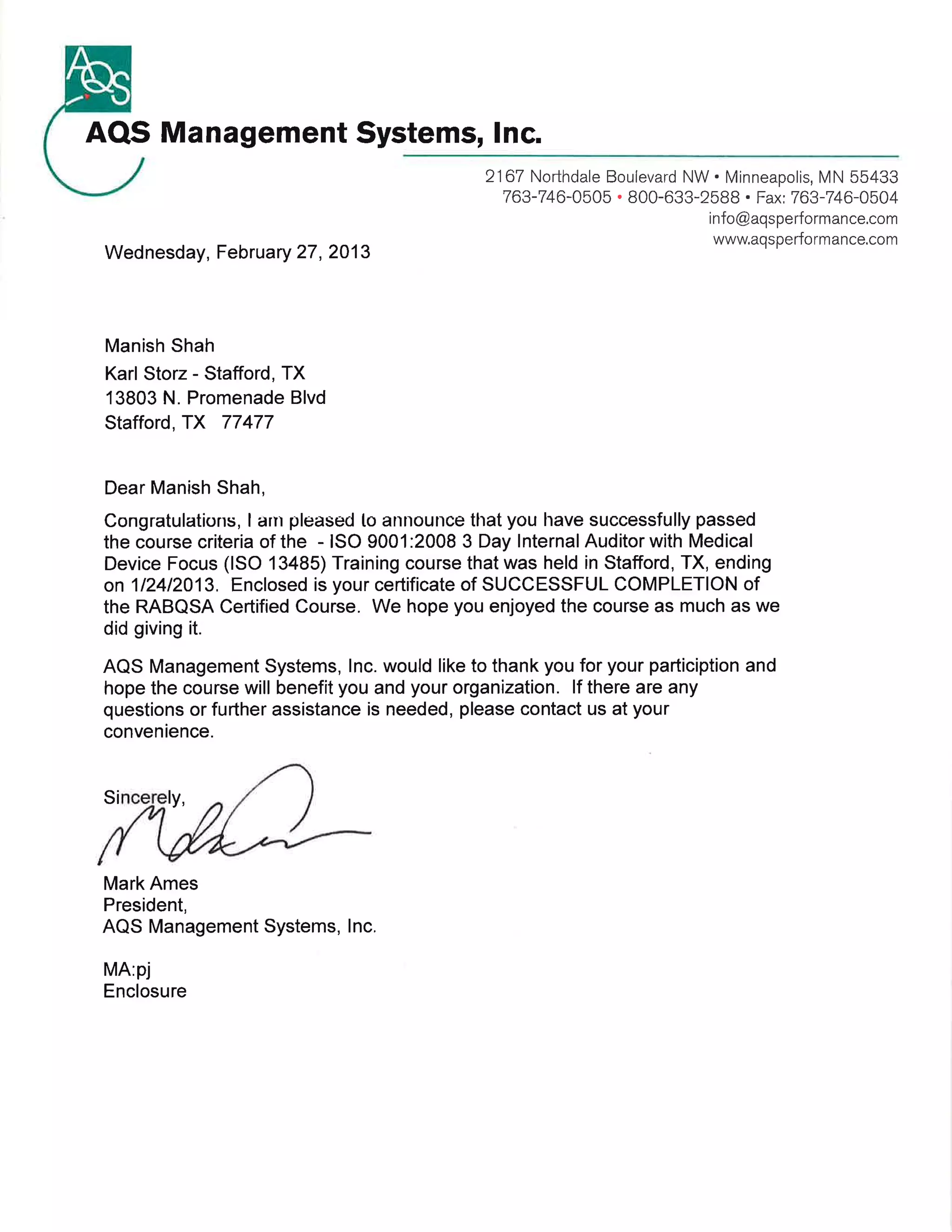 ISO13485 Internal Auditor Certificate | PDF
