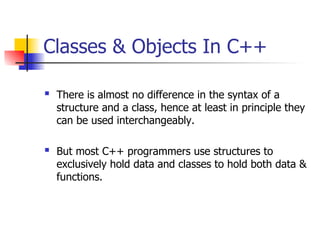 Classes in C++ computer language presentation.ppt