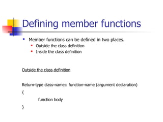 Classes in C++ computer language presentation.ppt