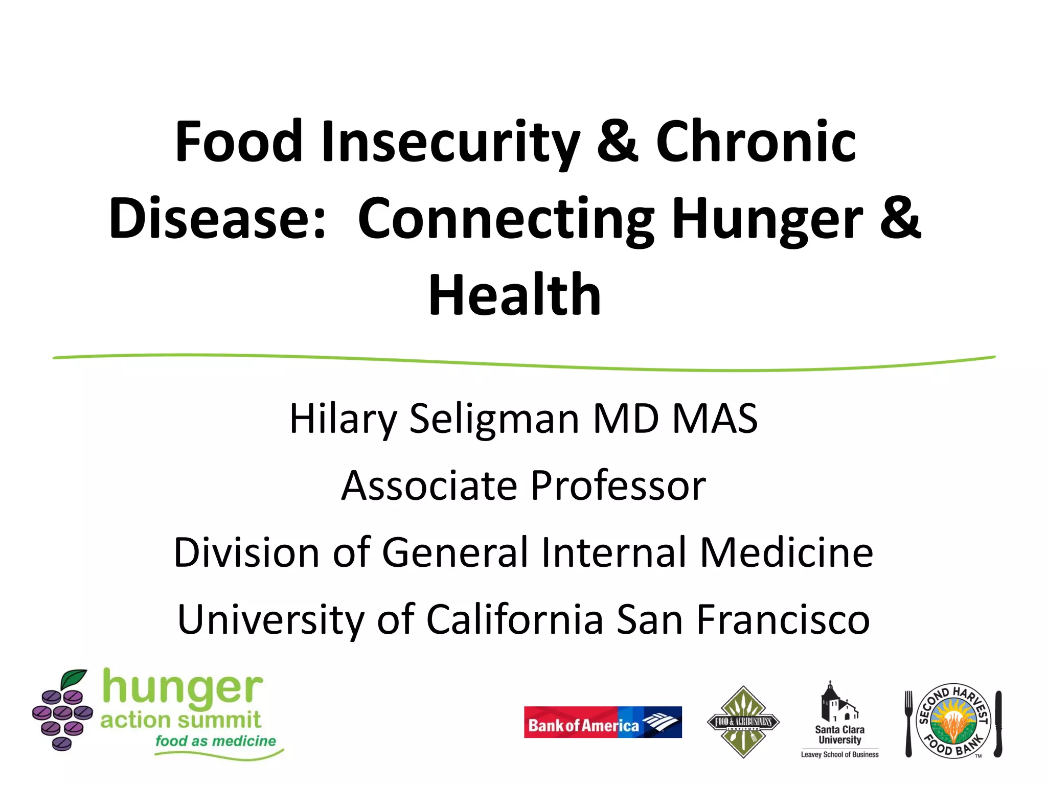 Food Insecurity & Chronic Disease: Connecting Hunger & Health | PDF