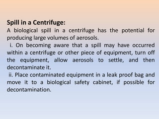 04 control of spills and mechanism of implementation of biosafety guidelines | PDF