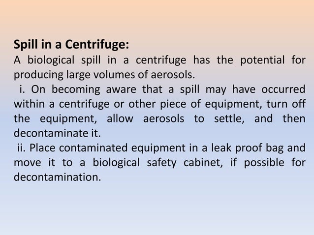 04 control of spills and mechanism of implementation of biosafety guidelines | PDF