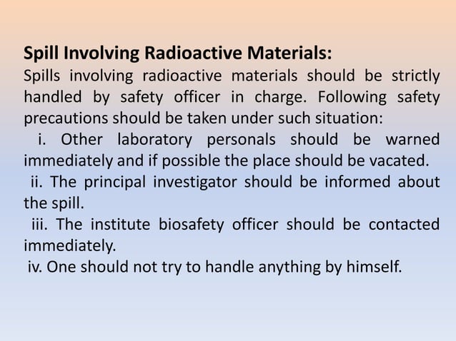 04 control of spills and mechanism of implementation of biosafety guidelines | PDF