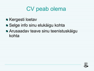 CV - Curriculum Vitae | PPT