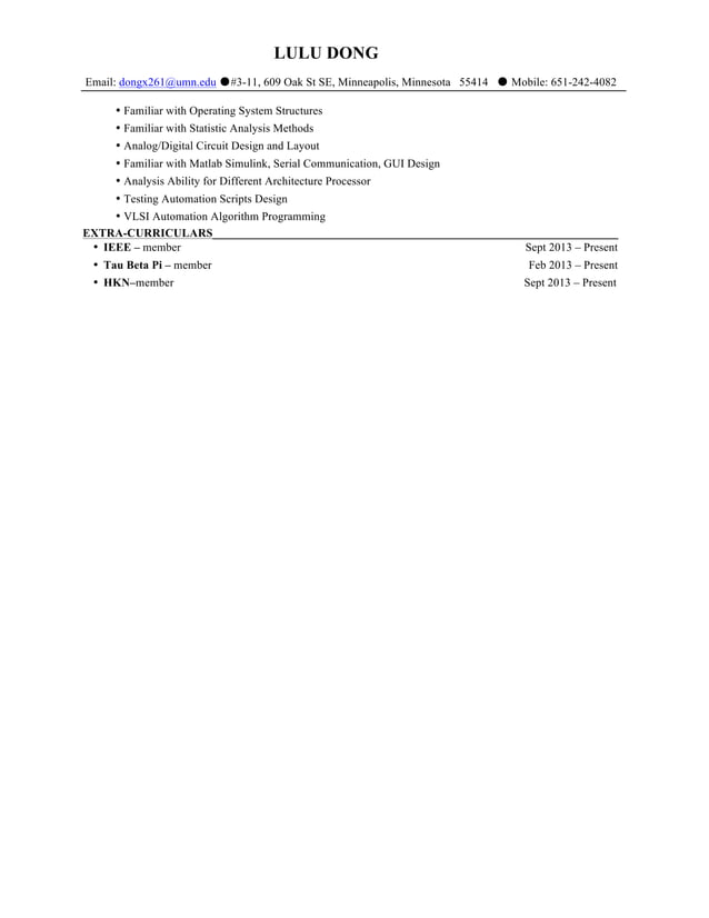 Resume_Lulu_Dong(Updated) (1) | PDF