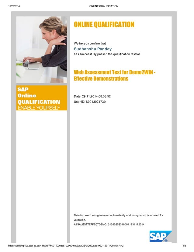 ONLINE QUALIFICATION_WEB ASSESSMENT TEST FOR DEMO2WIN - EFFECTIVE ...