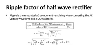 Diode half wave and full wave rectifiers | PPT