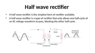 Diode half wave and full wave rectifiers | PPT