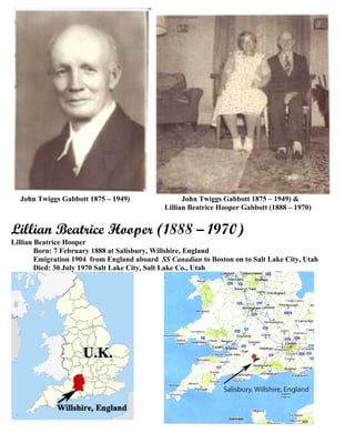 John Twiggs Gabbott & Lillian Beatrice Hooper | PDF