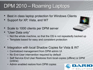 DPM 2010 Overview | PPTX | Operating Systems | Computer Software and ...