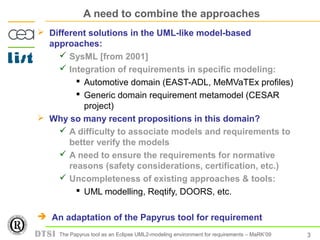 04 The Papyrus tool as an Eclipse UML2-modeling environment for requirements | PPT