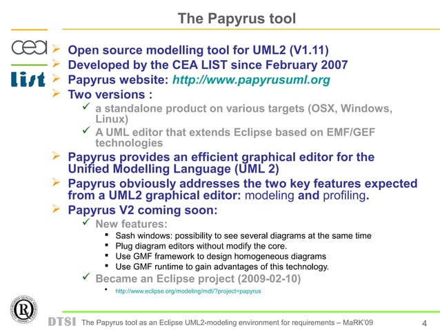 04 The Papyrus Tool As An Eclipse Uml2 Modeling Environment For Requirements Ppt