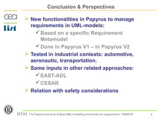 04 The Papyrus tool as an Eclipse UML2-modeling environment for requirements | PPT