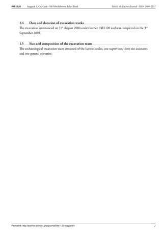 Archaeological Report - Stagpark 1, Co. Cork (Ireland) | PDF