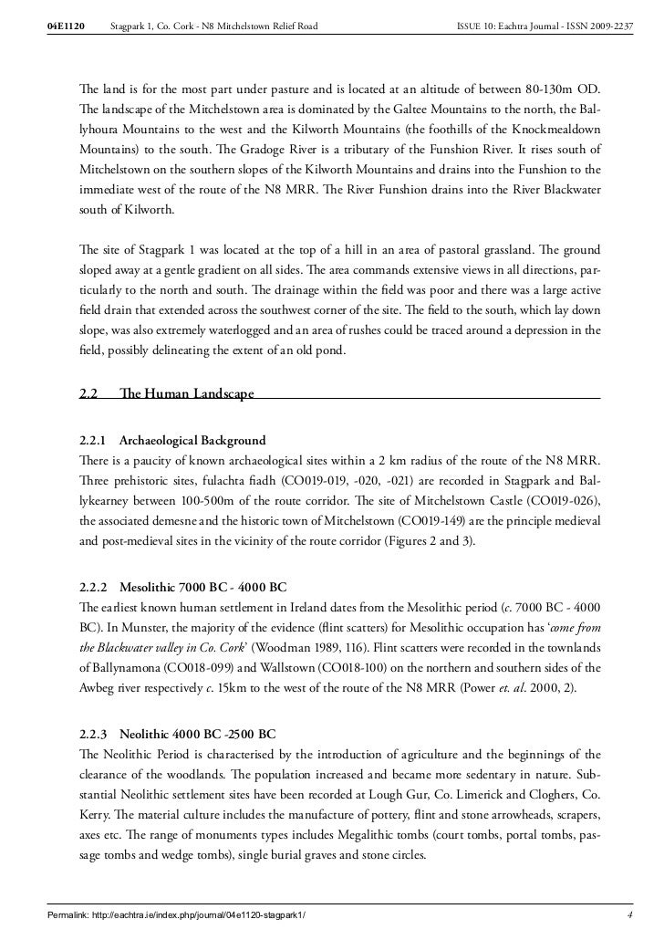 Archaeological Report - Stagpark 1, Co. Cork (Ireland) | PDF