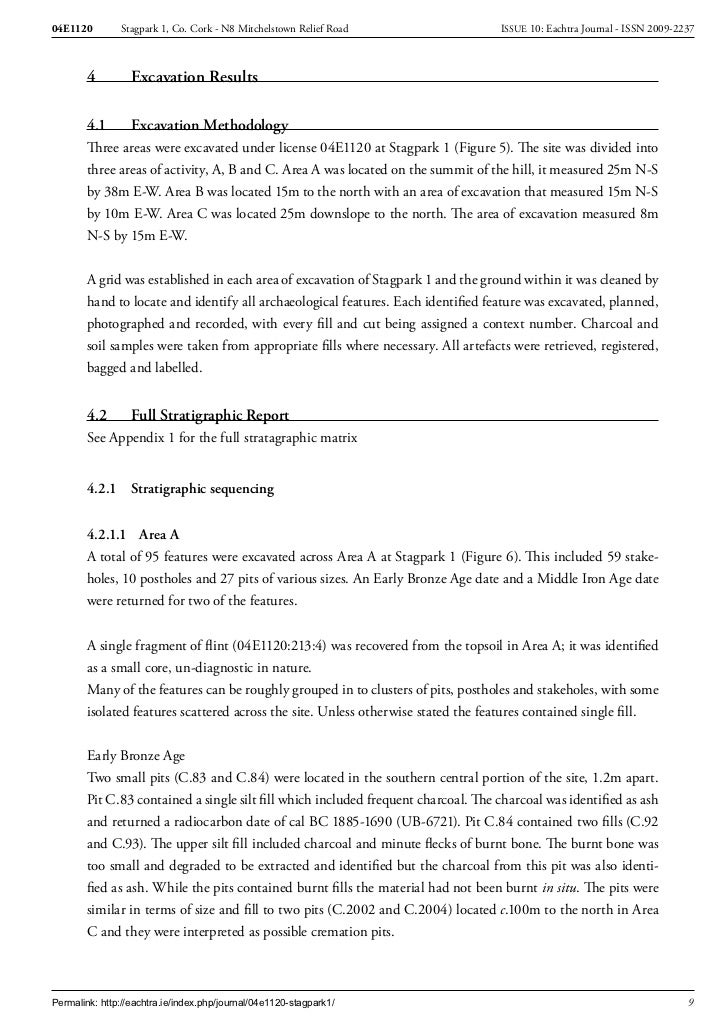 Archaeological Report - Stagpark 1, Co. Cork (Ireland) | PDF