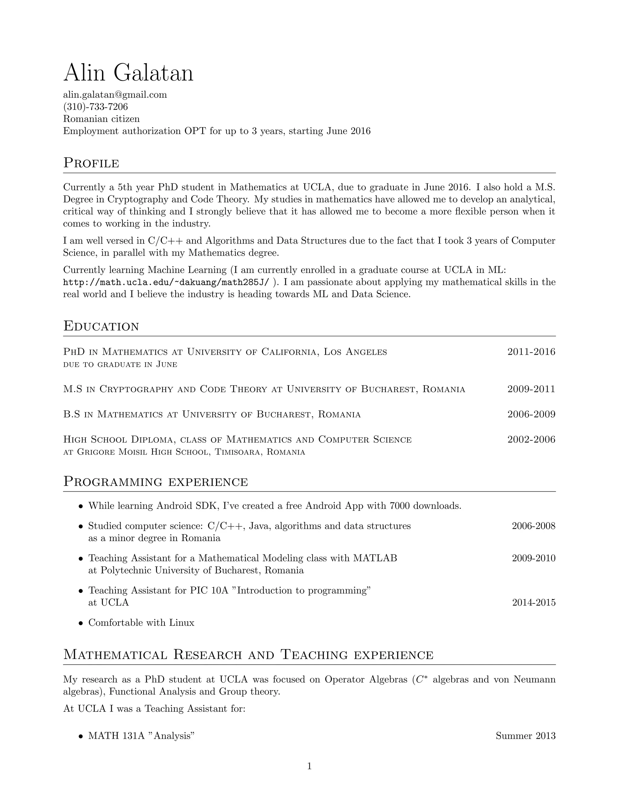 Alin_Galatan_CV | PDF