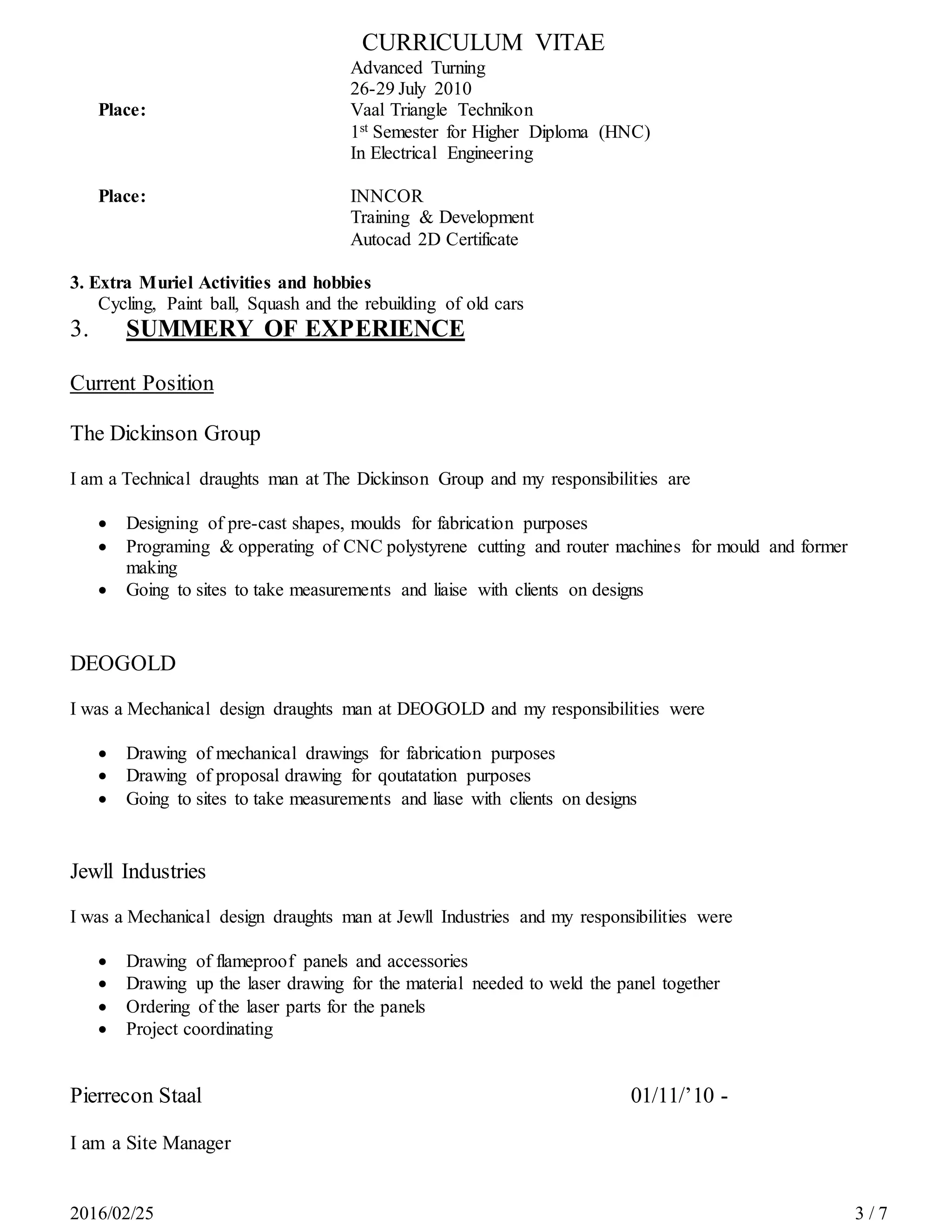 CHARL ERASMUS CV | PDF