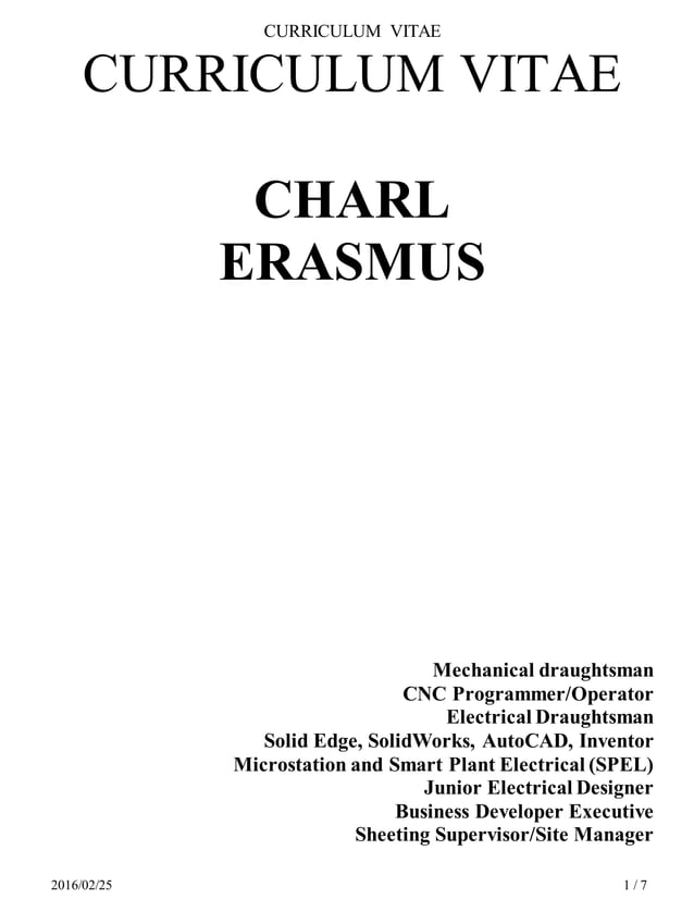 CHARL ERASMUS CV | PDF
