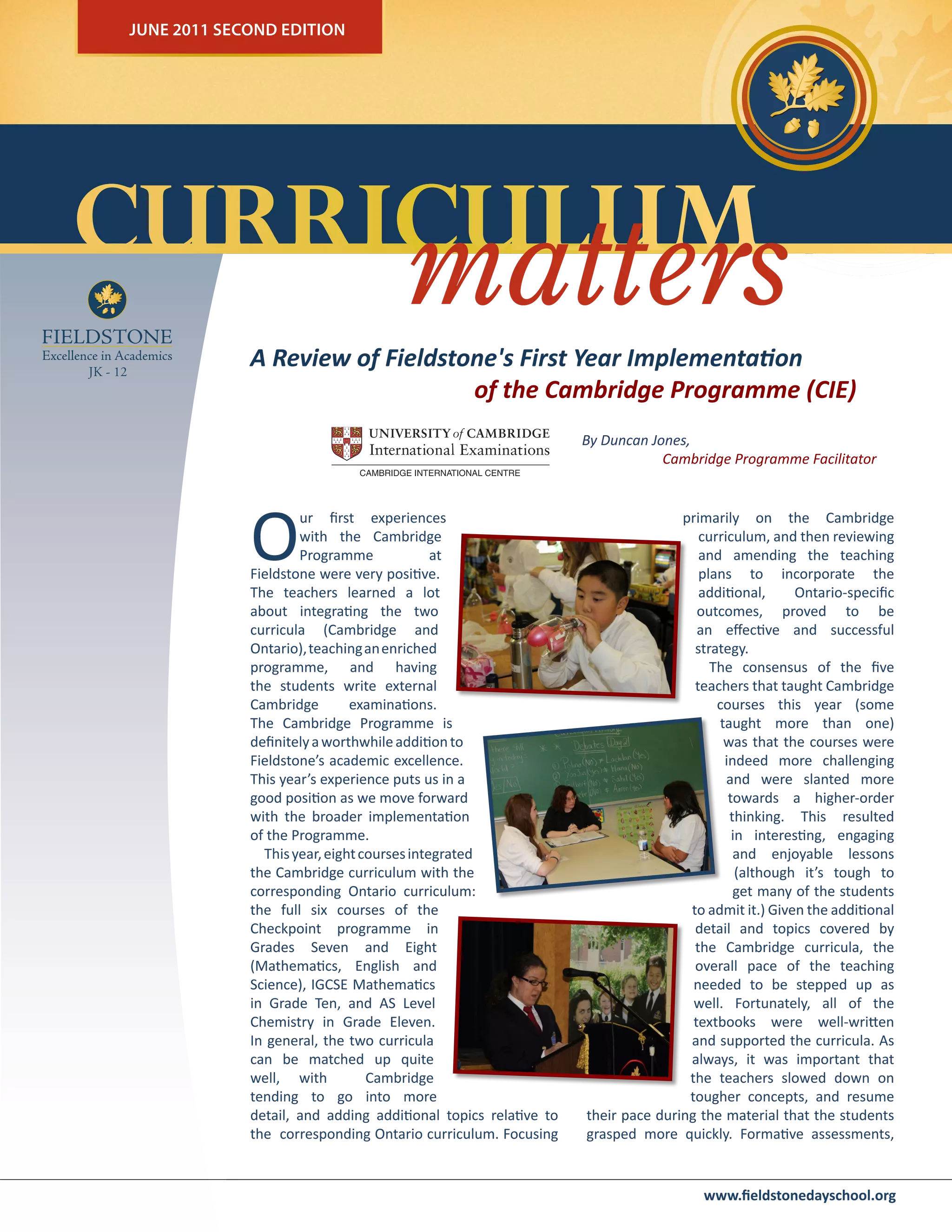 Curriculum Matters June end of year 2011 v2 | PDF