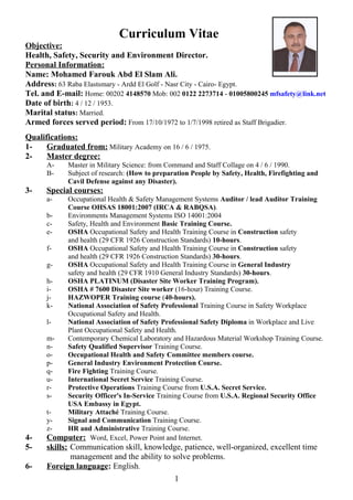 MohamedFarouk CV 2 ... | DOC | Business | Business and Finance