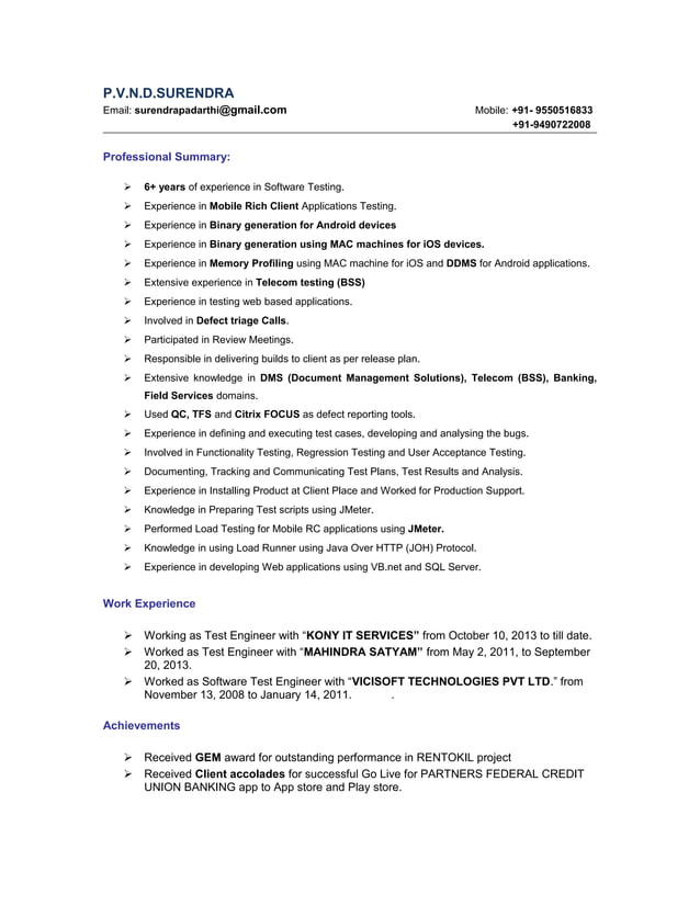 Surendra_Resume | PDF
