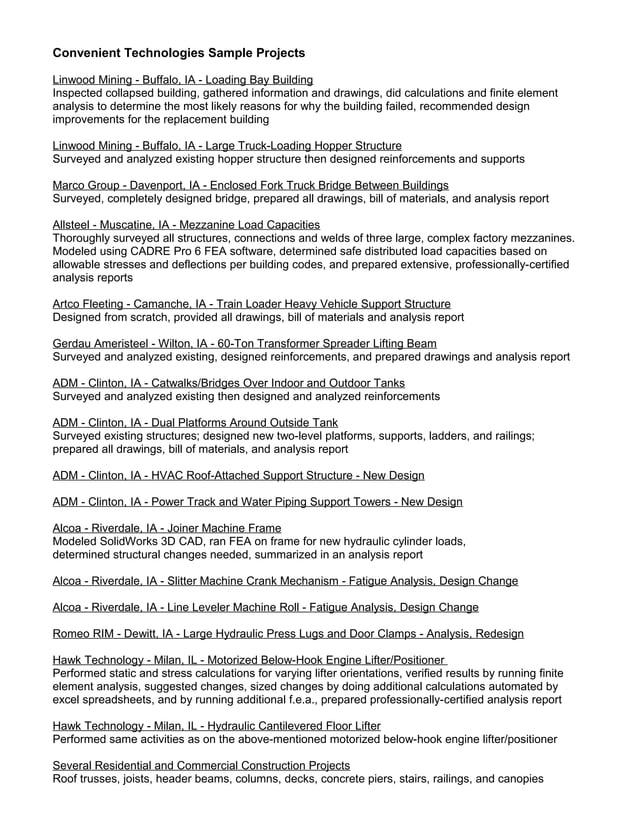 CT Projects 120215 | DOC