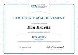 CCA-Certificate-Java Level 1 | PPT