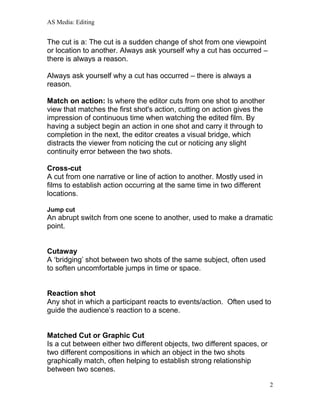 04 editing notes sheet | PDF