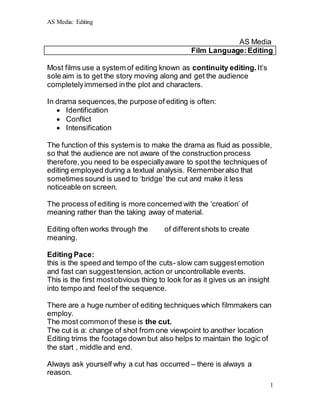 04 editing notes sheet | PDF